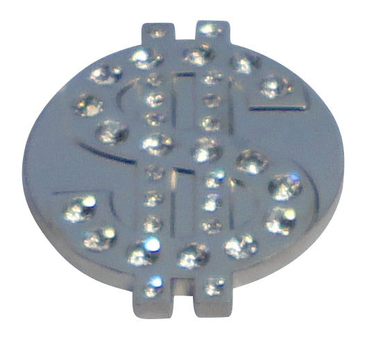Dollar Sign Ball Marker with Clear Crystals – FunMarkers